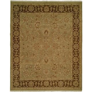 Sierra Green/Brown Wool Soumak Area Rug - Bed Bath & Beyond - 18595256