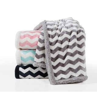 Lala Bash Fifi Chevron Reversible Sherpa Throw - Bed Bath & Beyond ...