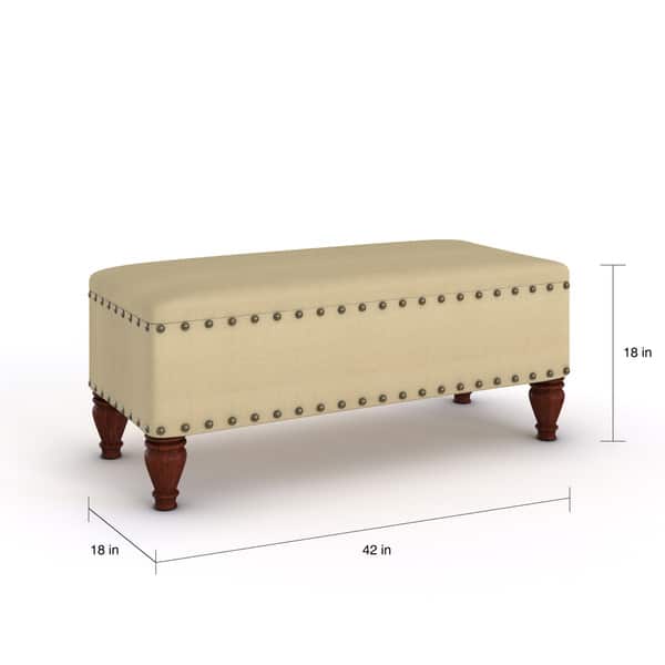 Copper Grove Muscari Upholstered Storage Bench With Nailhead Trim On