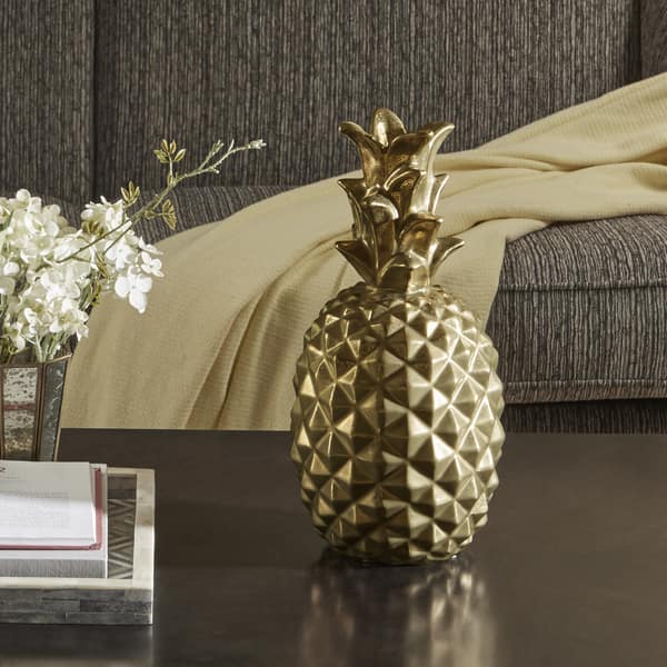 Madison Park Signature Pineapple Gold Decor - Large - Bed Bath & Beyond ...