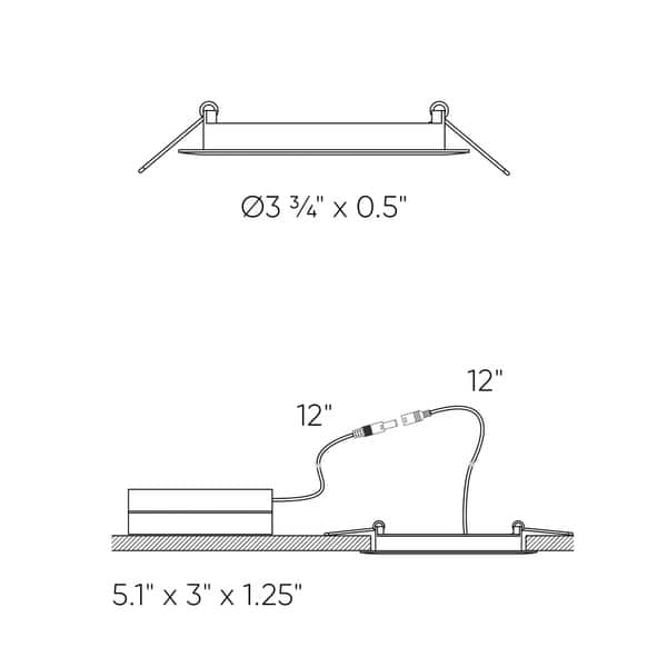 DALS Lighting 3 Inch Round Recessed 4K LED Panel - 3" - Bed Bath ...