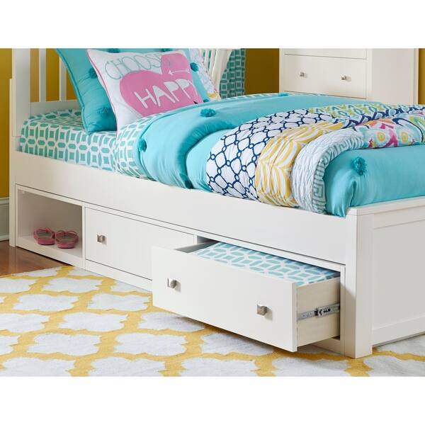 Hillsdale Pulse L-Shape Bed with Double Storage, White - Bed Bath ...