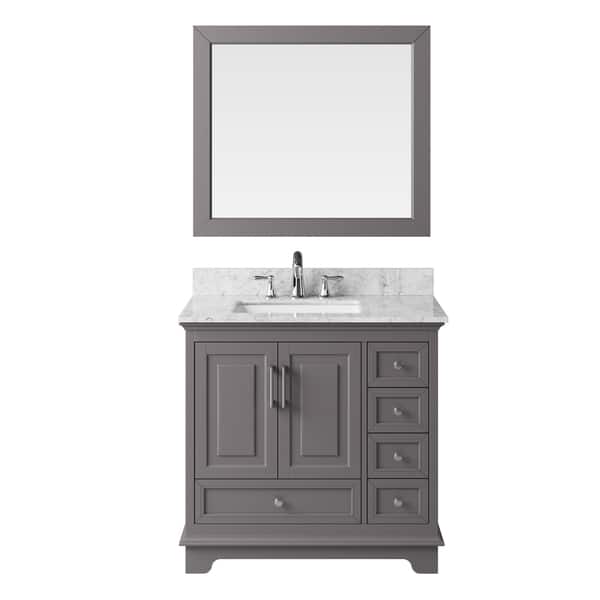 Exclusive Heritage Taupe Grey Wood 36-inch Single-sink Bathroom Vanity ...