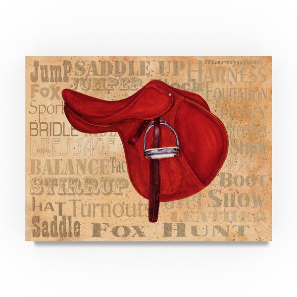 Sher Sester 'English Saddle Words Tea' Canvas Art - Bed Bath & Beyond ...