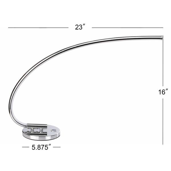 Faye 16" LED Integrated Task Lamp, Chrome by JONATHAN Y - Bed Bath ...