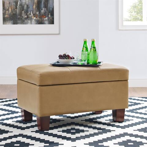 Avenue Greene Everest Taupe Tufted Storage Ottoman - Overstock - 18731839
