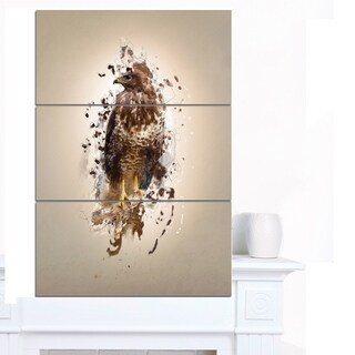 Designart 'Abstract Falcon on Branch' Large Animal Art on Canvas - Bed ...