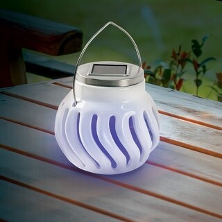 Solar Powered Bug Zapper Light Ceramic Outdoor Mosquito Killer Lamp ...