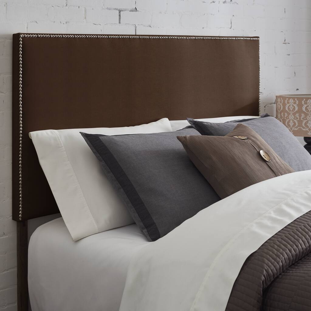 Humble + Haute Nottingham Nailhead Trim Suede Brown Upholstered ...