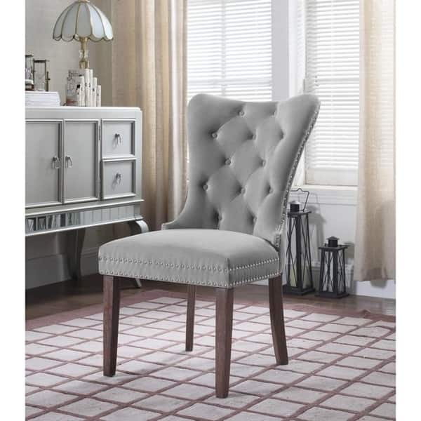 Best Master Furniture Upholstered Grey Side Chair (Set of 2) - Bed Bath ...