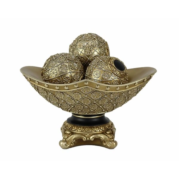 D'Lusso Designs Allurra Collection Four Piece Bowl With Three Orbs Set ...