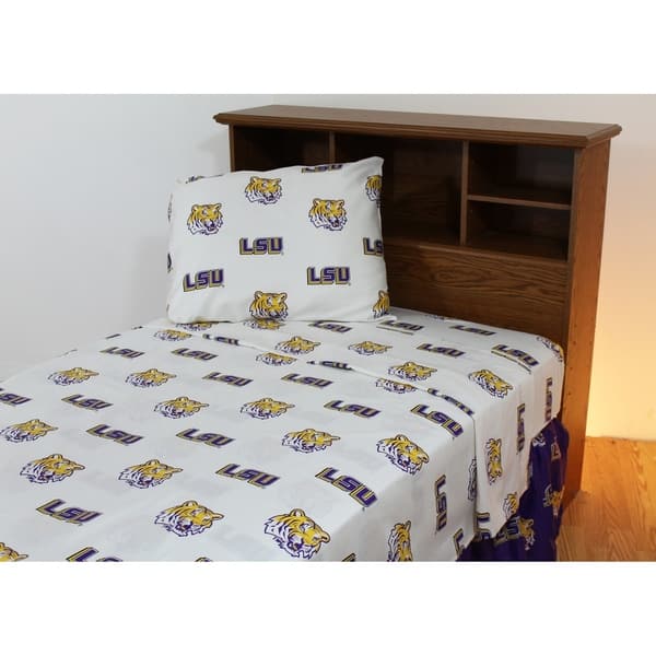 LSU Tigers 100% Cotton Sheet Set - Bed Bath & Beyond - 18794006