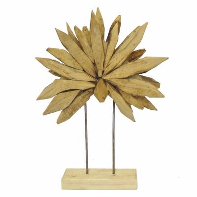 Brown Wood Table Top Decor On Stand - Benzara - Overstock - 18799473