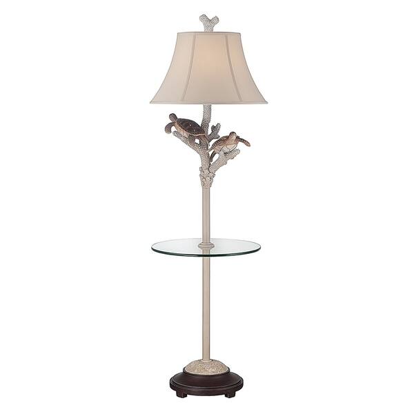 Seahaven Twin Turtle Night Light Glass Tray Floor Lamp 61" high - Bed ...
