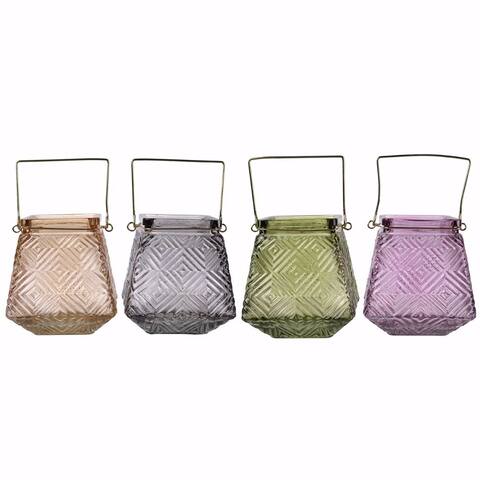 Decoratively Classic Set Of 4 Alma Trapezoid Candle Holders - Overstock ...
