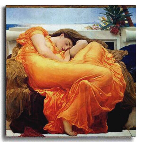 Flaming June by Leighton Stretched Canvas Artwork - Overstock - 1893637