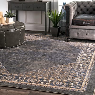 Nuloom Oriental Floral Border Area Rug - Overstock - 18946398