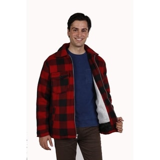 Maxxsel Men's sherpa lined buffalo plaid polar fleece zipper jacket ...