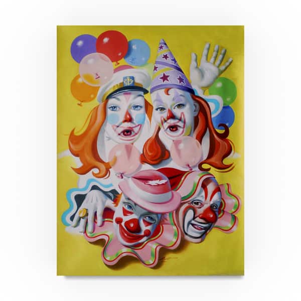 D. Rusty Rust 'Clown Portrait' Canvas Art - Bed Bath & Beyond - 18968814
