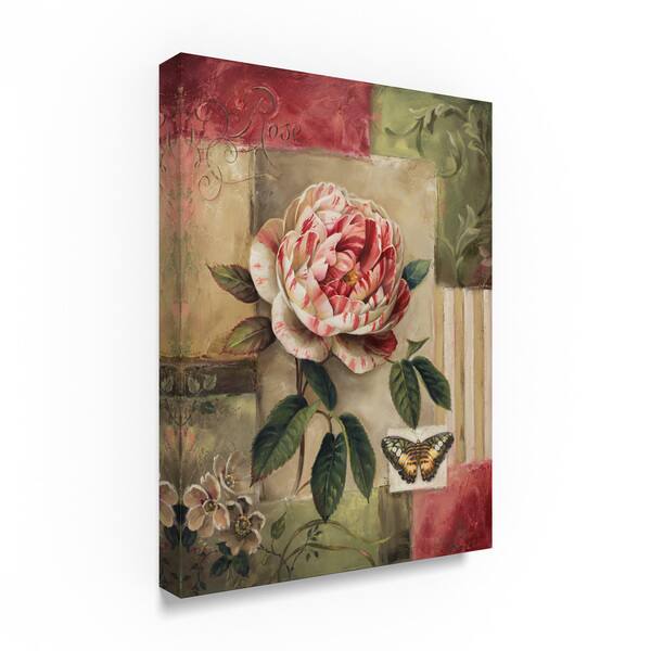 Lisa Audit 'Rose and Butterfly' Canvas Art - On Sale - Bed Bath ...