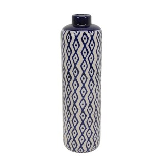 Ceramic Diamond Pattern Vase, Blue/White - Bed Bath & Beyond - 18971268