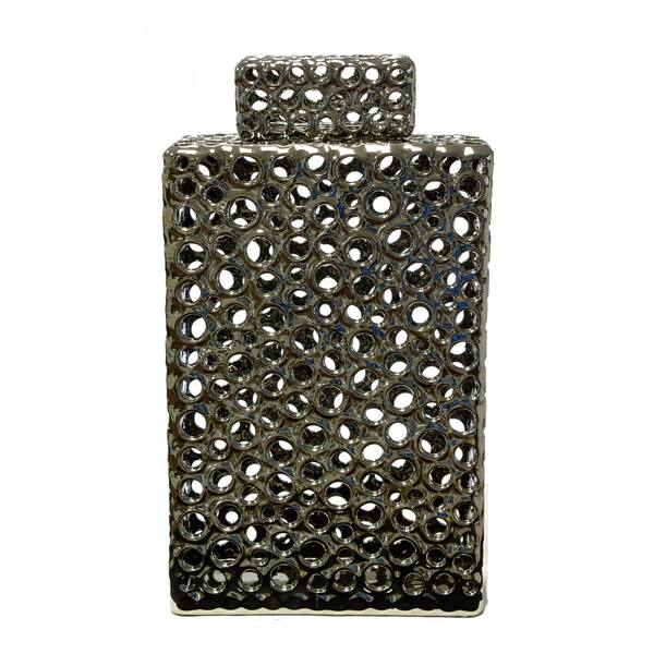 Ceramic Pierced Vase, Silver - Bed Bath & Beyond - 19206322