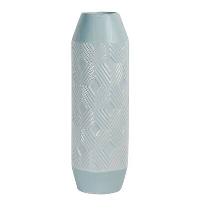 Decorative Ceramic Vase, Powder Blue - Overstock - 19206536