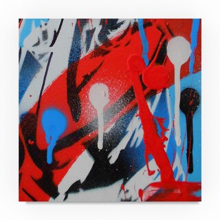 Abstract Graffiti 'Red White Blue' Canvas Art - Bed Bath & Beyond ...