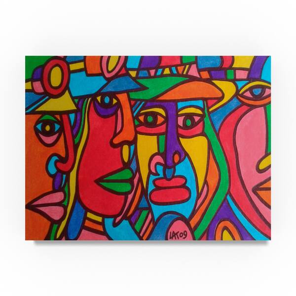 Abstract Graffiti 'Chilean Faces' Canvas Art - Bed Bath & Beyond - 19207829