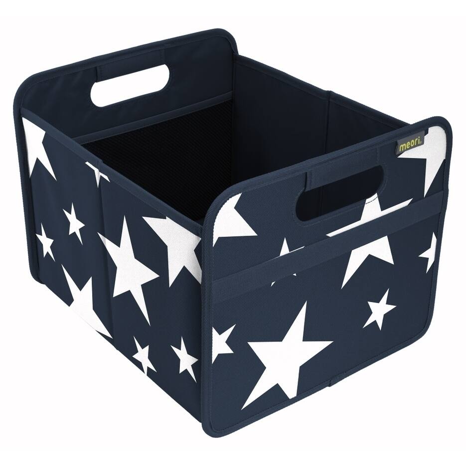 Meori Classic Medium Folding Fabric Storage Box, White Stars ...
