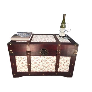 Savannh Large Wood Storage Trunk Wooden Treasure Chest Red - Bed Bath ...