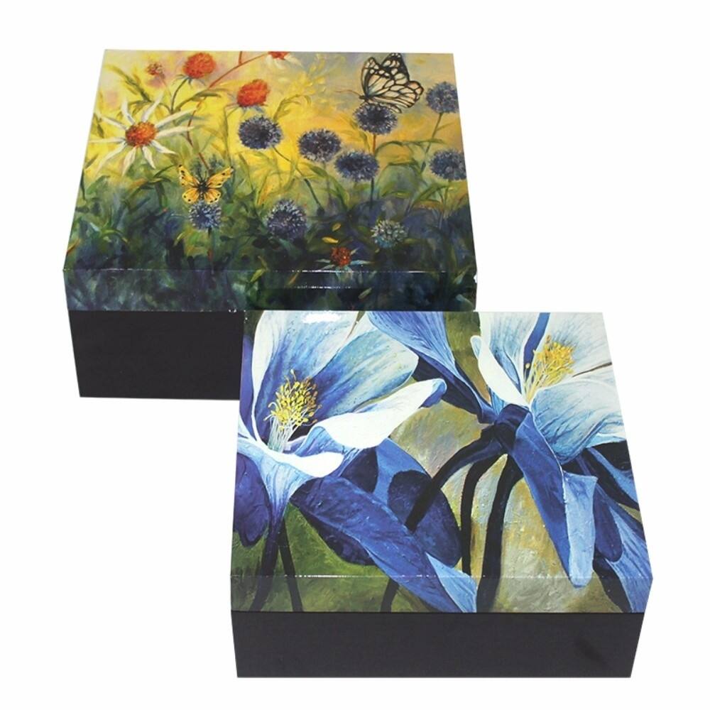 Impressive 2 Piece Canvas Painting On Wood Box, Multicolor - Overstock ...