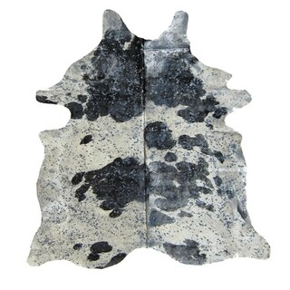 Black/White/Silver Authentic Cowhide - Hair-on Cowhide Real Leather ...