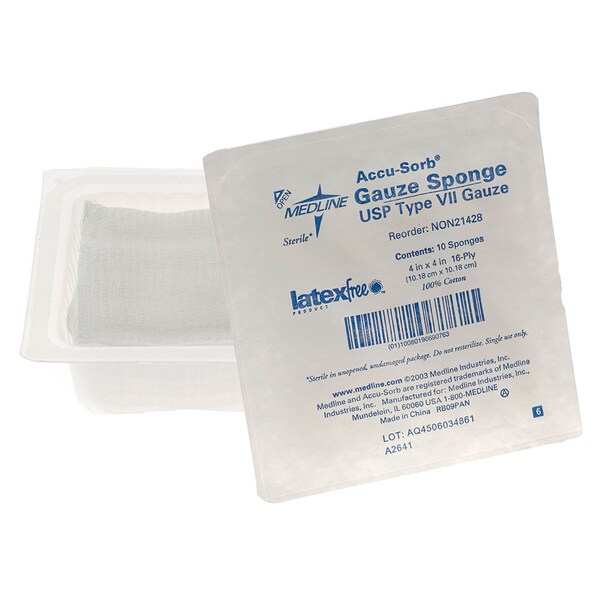Medline Gauze Sponge 4x4-inch 16-ply Sterile (Pack of 1280) - 10249937 ...
