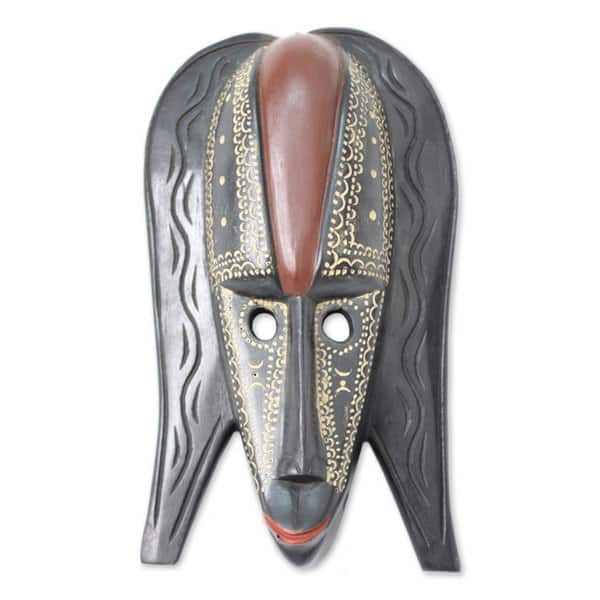 Handmade Ghanaian Wood Mask, 'The Conqueror' (Ghana) - Bed Bath ...