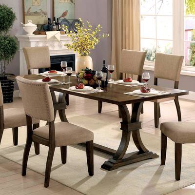 Furniture of America Teln Farmhouse Oak 80-inch Dining Table ...