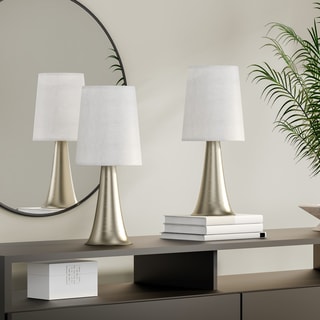 Strick & Bolton Lanteri Mini Touch Table Lamp Set with Fabric Shades ...