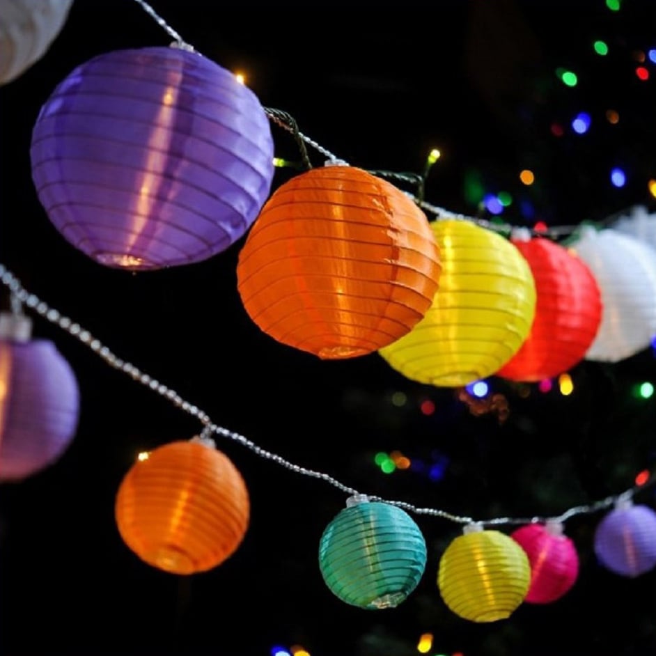 paper lantern string lights indoor