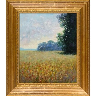 La Pastiche Claude Monet 'Champ d'avoine' (Oat Fields) Hand Painted Oil ...