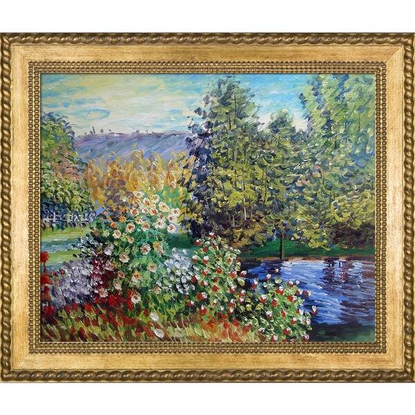 La Pastiche Claude Monet 'Corner of the Garden at Montgeron' Hand ...