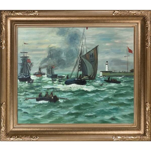 La Pastiche Claude Monet 'Entrance to the Port of Honfleur' Hand ...