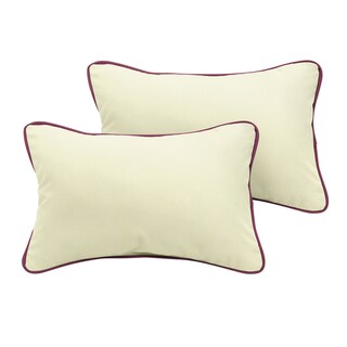 Sunbrella Canvas Natural/ Canvas Iris Indoor/ Outdoor Pillow Set - Bed ...