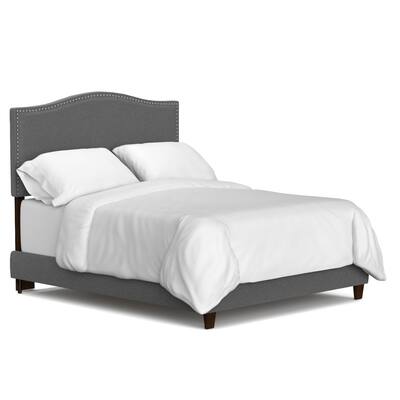 Handy Living Noleta Smoky Grey Velvet Queen Upholstered Bed - Overstock ...