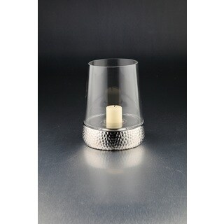 Glass Hurricane with Silver Base - Bed Bath & Beyond - 19421628