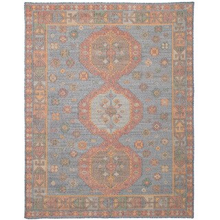 Flat-weave Kozak 17132 Blue Wool Sumak - Bed Bath & Beyond - 19431959