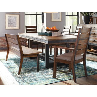 Bellevue Wire Brush Bourbon Wood/Metal 6-piece Dining Set - Bed Bath ...