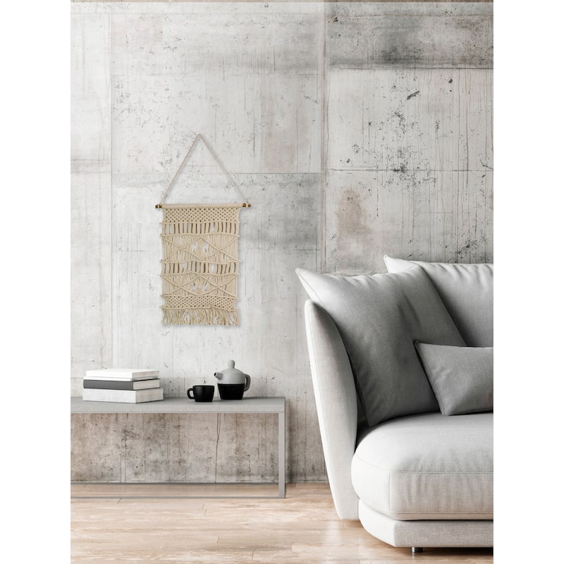 Geometric Macrame Wall Hanging - Overstock - 19446254