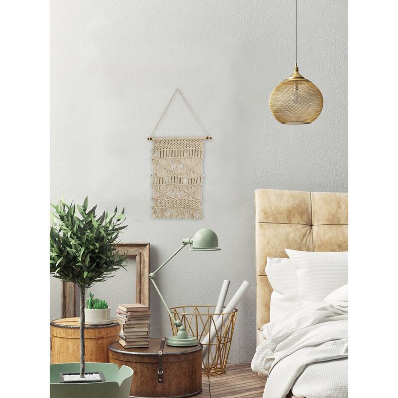 Geometric Macrame Wall Hanging - Overstock - 19446254