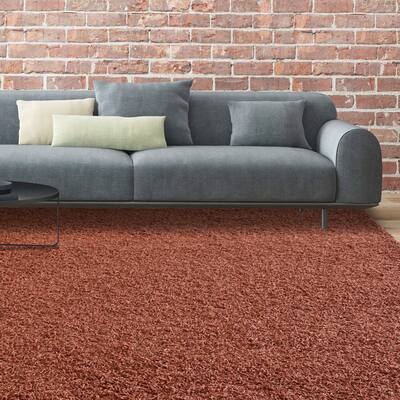 iCustomRug Bella Shag Rug - Luxurious and Thick In Rust - 6' x 8 ...