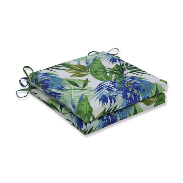 Pillow Perfect Outdoor/Indoor Soleil Blue/Green Squared Corners Seat ...
